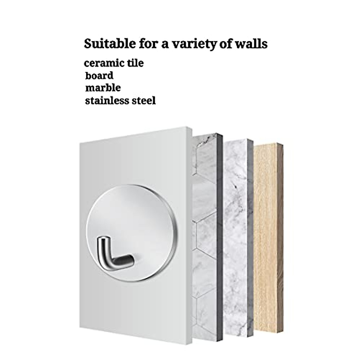 kylayoyo Self-Adhesive Hook, 3M Hooks, Waterproof, Heavy-Duty Wall Hook Without Nails, Bathroom, Kitchen, Bedroom, Cabinet, Closet, Towel, Bathrobe, Coat Key Chain, Round Design 6 Packs