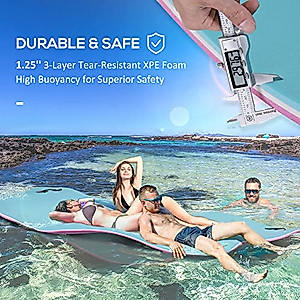 HOMCOM 10' x 5' Floating Mat, 3-Layer Lily Pad Swimming Pool Floating Water Mat, Thick and Durable Water Activities Mat for Lake, Oceans