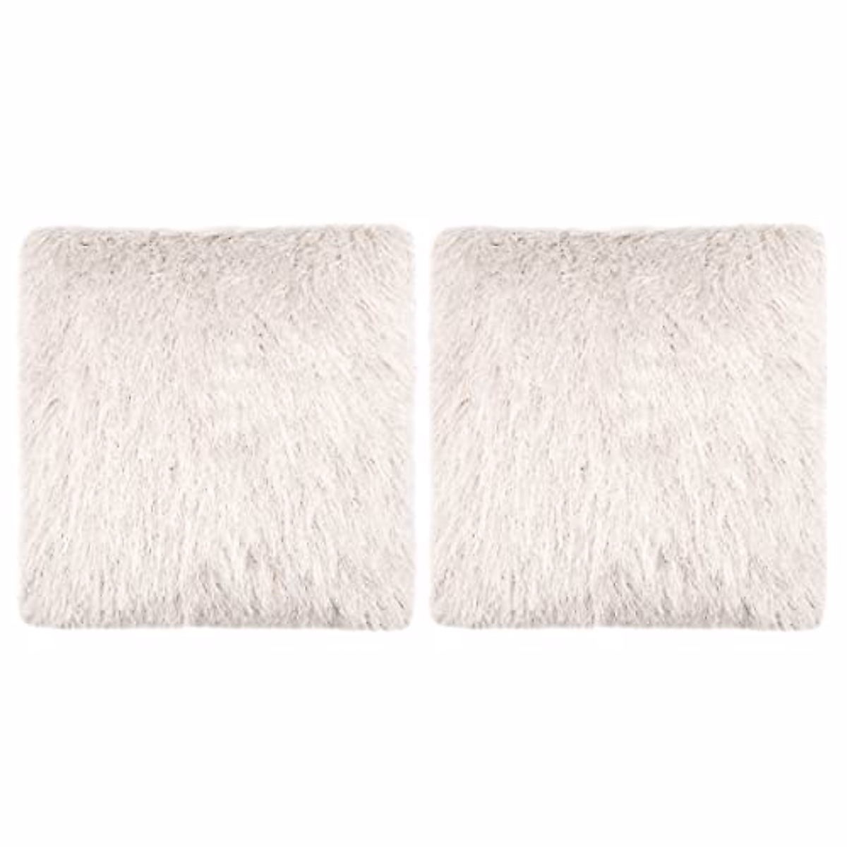 Safavieh Collection Shag Modish Metallic Snow 20" Throw Pillow, 22"x22"