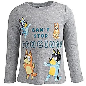 Bluey Toddler Girls 2 Pack T-Shirts Grey/Pink 2T