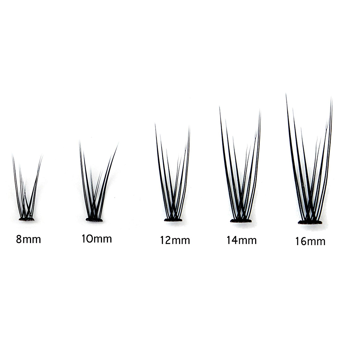 Bodermincer 120pcs 8mm/10mm/12mm/14mm/16mm to Choose Fish Tail Design 0.1 C Curl 3D Individual Mink False Eyelashes Extension Soft Black Fake False Eye Lashes （16mm）