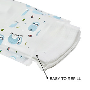 Orchid Hearts Baby Wipes Dispenser - Portable & Refillable Wet Wipe Pouch, Reusable Baby Wipes Holder & Baby Wipe Container, Baby Essential, Makeup Wipe Travel Case - Rain Forest, 2pcs