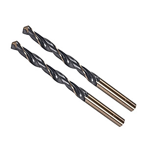 CoCud Twist Drill Bits, 8mm Cutting Edge, Titanium & Nitride Coated High Speed Steel 4341 Round Shank - (Applications: for Stainless Steel Drilling Machine), 2-Pieces