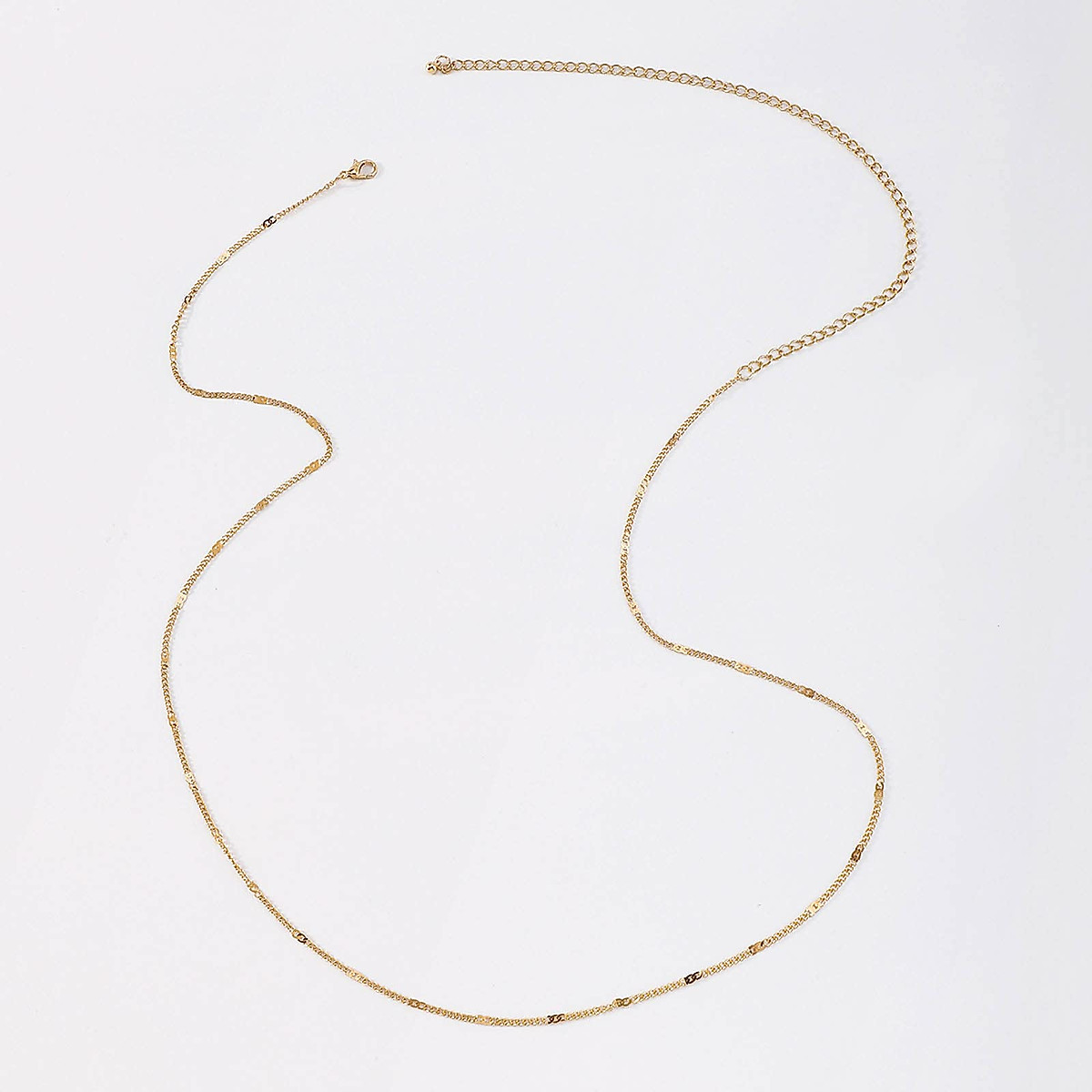 Zeshimb Gold Sexy Single Layer Waist Chain Simple Punk Thin Chain Bikini Beach Chain Adjustable Jewelry Handmade for Women and Girls