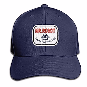 Unisex Mr Robot - Computer Repair with A Smile Trucker Hats Printing Snapback Hats Navy