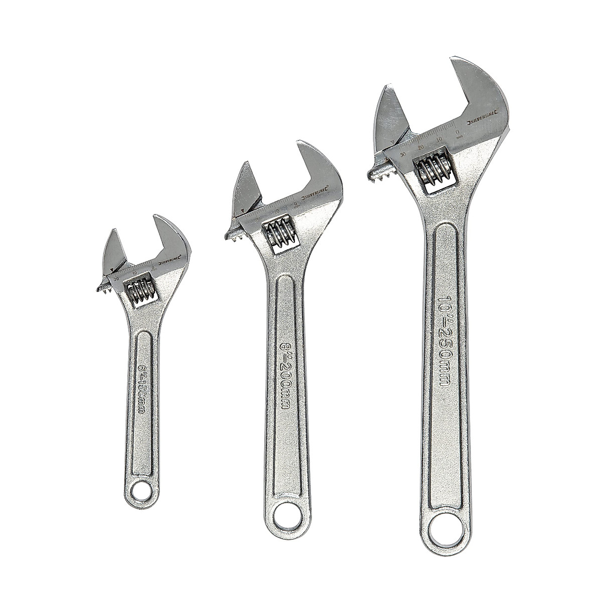 Silverline WR03 Adjustable Wrench Set 150, 200 and 250 mm - 3 Pieces