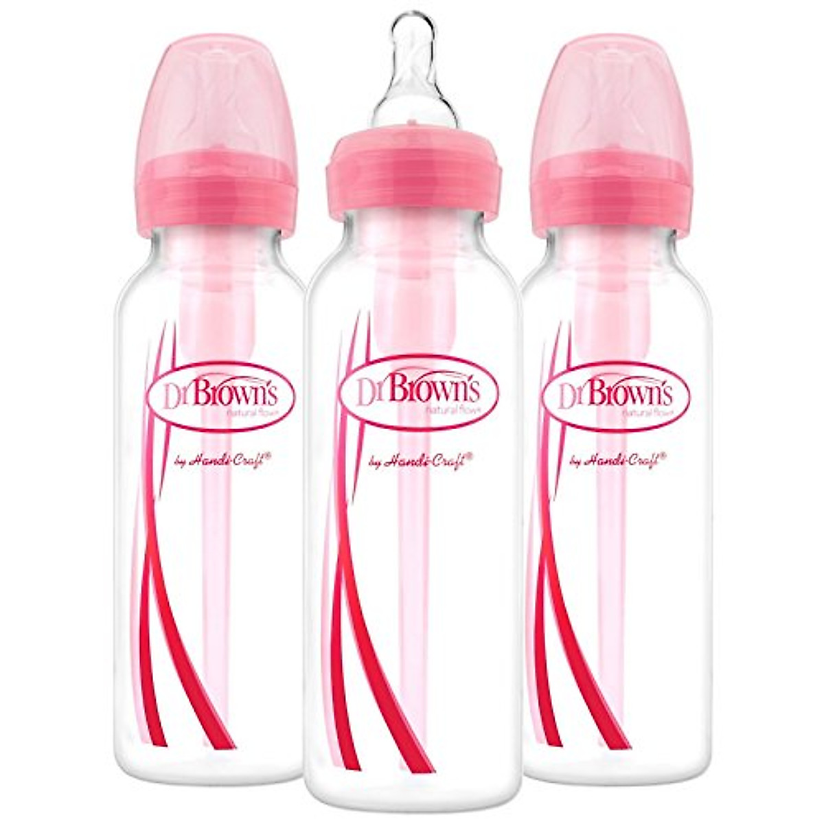 Dr. Brown's Options Narrow Bottles, 3 Pack, 8 Ounce, Pink