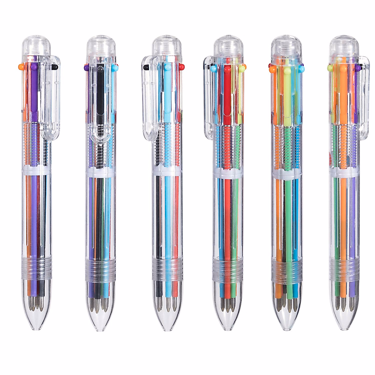 Favide 22 Pack 0.5mm 6-in-1 Multicolor Ballpoint Pen,6-Color Retractable Ballpoint Pens for Office School Supplies Students Children Gift,Kids Party Favors