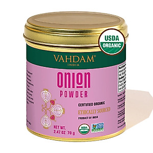 VAHDAM, Organic Onion Powder (2.47oz/70g) Gluten Free, Non GMO, 100% Raw | Aromatic Spice, Perfect for Seasoning, Cooking | Direct from Source
