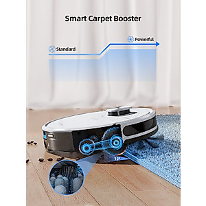 HONITURE Robot Vacuum and Mop Combo, Self Emptying Robotic Vacuum with Lidar Navigation, Smart App Mapping, 3500Pa Suction, Ideal for Pet Hair Carpet Hard Floor,Q6 SE