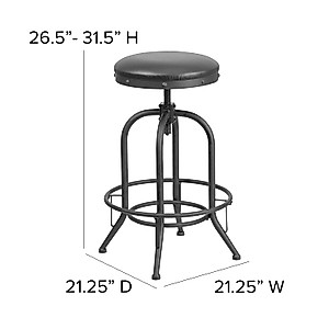 Flash Furniture Carrington 30'' Barstool with Swivel Lift Black LeatherSoft Seat