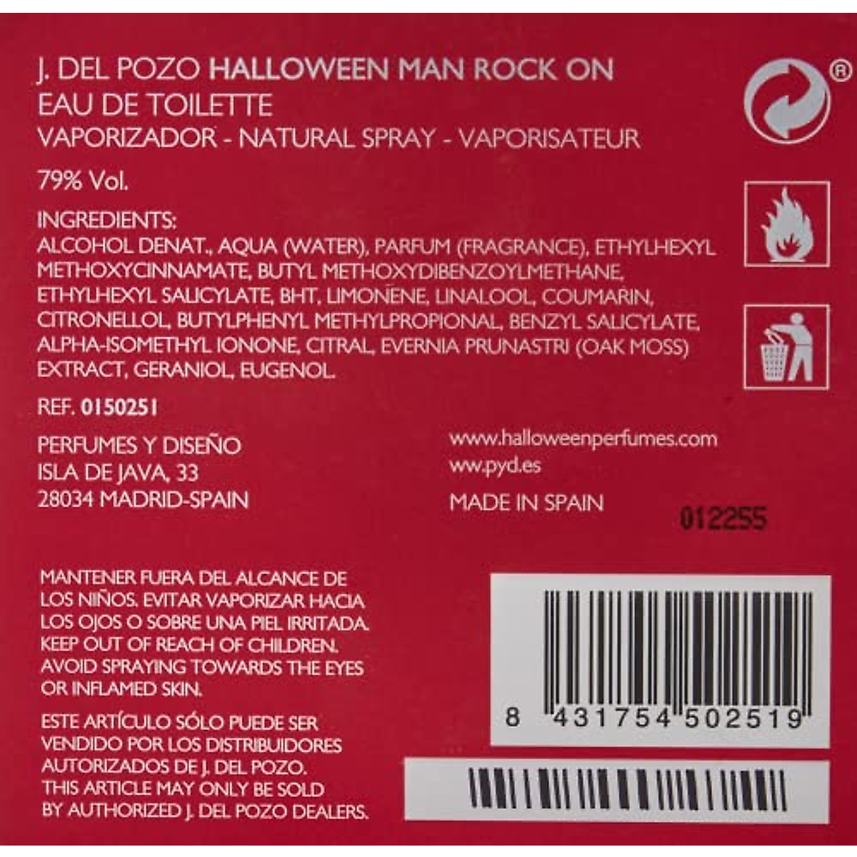 J. Del Pozo Halloween Man Rock On Eau de Toilette Spray, 4.2 Ounce