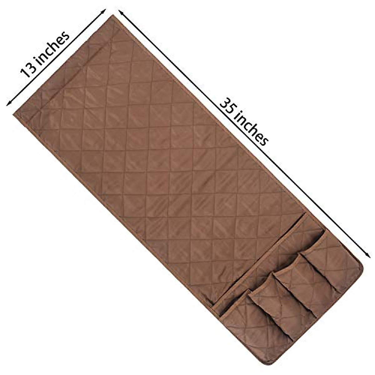 MDSTOP 5 Pockets Remote Control Holder, Magazine Rack, Space Saver Organizer, Draped Over Sofa, Couch, Recliner Armrest(Coffee)