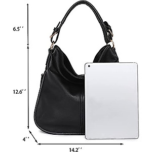 Montana West Wrangler Purses and Handbags for Women Hobo Bags Vegan Leather Crossbody Shoulder Bags Women Tote Bags WG16-1022BK Black