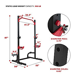 Sunny Health & Fitness Power Zone Squat Stand Power Rack Cage - SF-XF9931