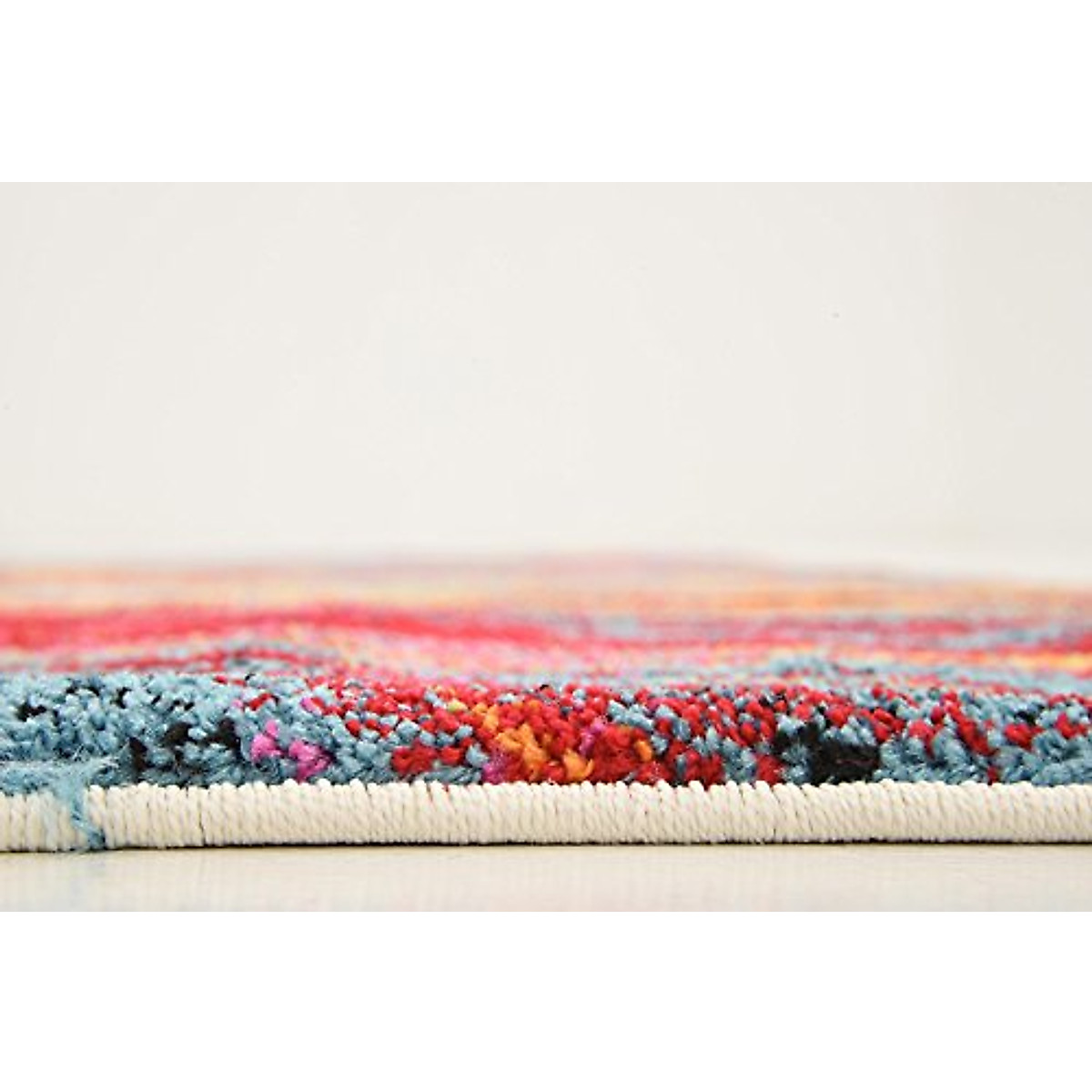 Unique Loom Lyon Collection Modern Abstract Tie-Dye Fireworks Area Rug, 5 x 8 Feet, Multi/Blue