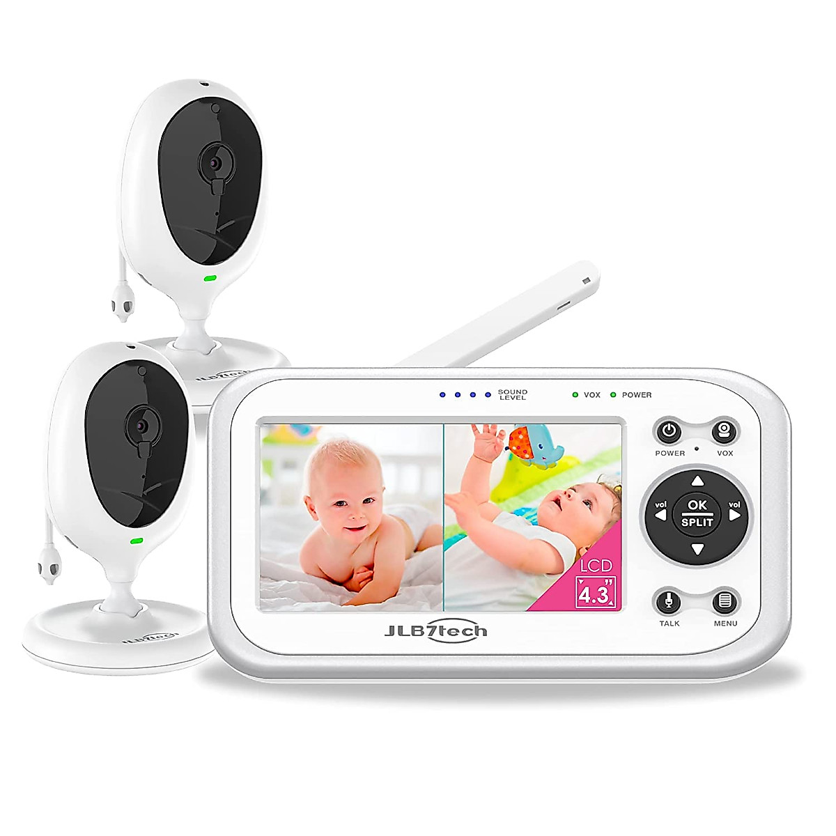 JLB7tech Add-on Camera Unit 5“ and 4.3" Split Screen Video Baby Monitor LB55955-2T,55963BV-2T,55953-2T,55953SPB-2T,JLB955SP-2T(B)(up to 2 Cameras)