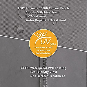 Easy-Going Patio Coffee Table Cover Small Outdoor Rectangular Table Cover, UV Resistant Waterproof Patio Furniture Cover (48" Lx28 Wx16 H, Gray/Dark Gray)