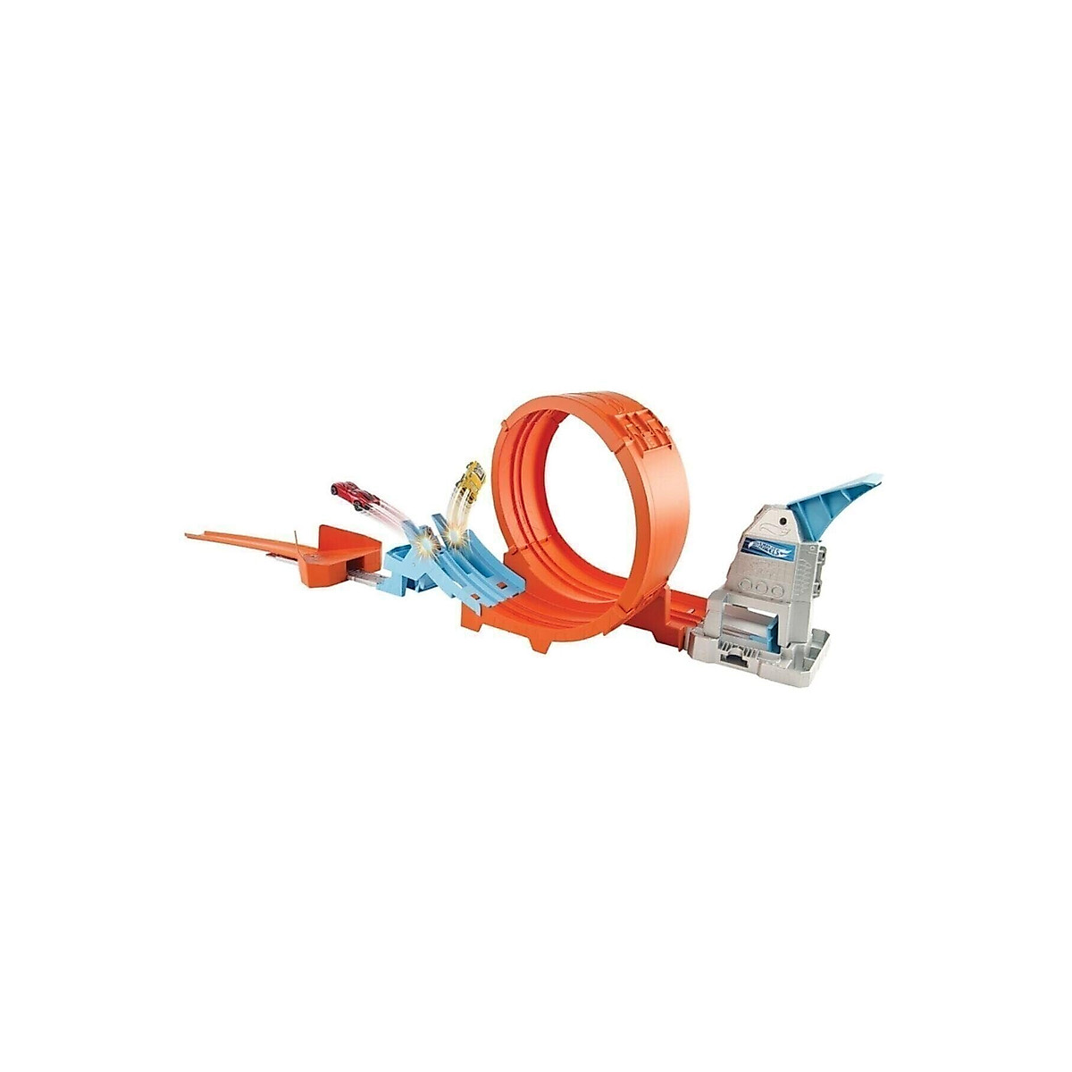 Hot Wheels Toy Car Track Set Loop Stunt Champion, Dual-Track Loop with Dual-Launcher, Includes 1:64 Scale Toy Car