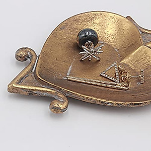 Funly mee Antique Trinket Dish Vintage Love arrow Gold Jewelry Tray , Marriage Ring Holder 8 x 3.3 inches