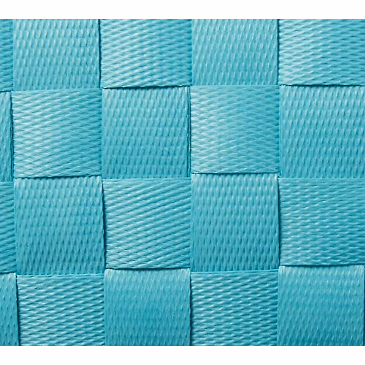 EVIDECO 8400147 Checkered Woven Strap Storage Baskets Totes Set of 3 Turquoise Blue, 7.8 L x 5.3 W x 4.2 H