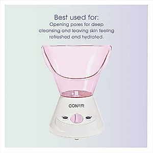 True Glow by Conair Gentle Mist Moisturizing Facial Steamer with Cleansing Brush