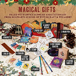 Harry Potter Advent Calendar - 24 Day Countdown to Christmas Bundle with Pencils, Decals, Trinkets, Prizes, More | Harry Potter Holiday Set