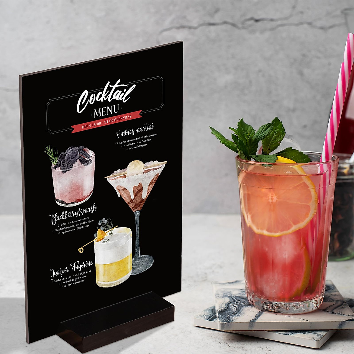 UNIQOOO 20 Pack Black Acrylic Sign Acrylic Wedding Table Numbers, 5 x 7 in, DIY Acrylic Sheet for for Wedding Table Number Holder, Table Display Stand Signs for Party Events, Office(Base not included)