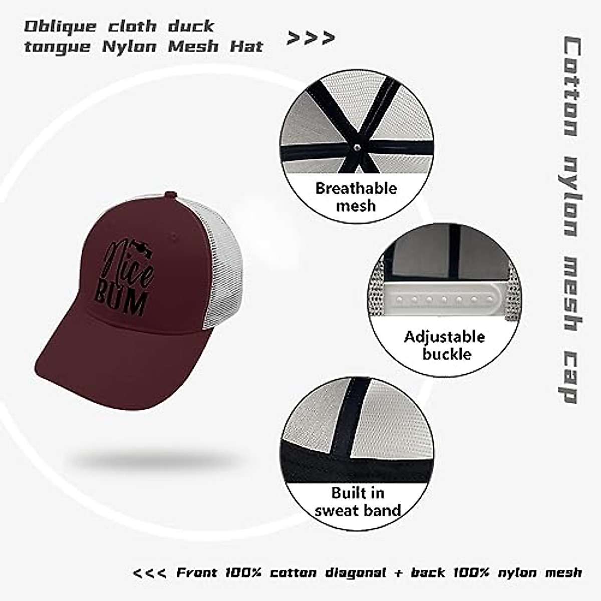 Alices bumm Golf hat Baseball hat for Women Chestnut red Funny Hats Gifts for Boyfriends Cycling Cap