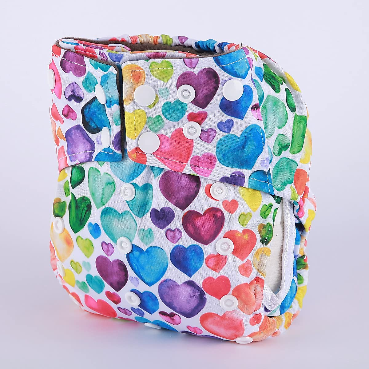 AIll in One Night AIO Cloth Diaper Nappy Sewn in Insert Reusable Washable Girls (Hummingbirds Foliage)