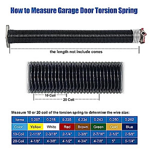 Garage Door Torsion Springs Set(.218x2x26"), Pair of 2" ID Electrophoresis Coated Heavy Duty Torsion Spring Replacement for Garage Doors, with 2pcs Non-Slip Winding Bars,Minimum 16000 Cycles