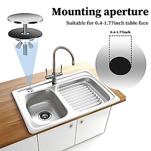 2In Kitchen Sink Hole Cover Faucet Hole Cover Stainless Steel Wash Basin Kitchen Sink Tap Hole Plate Stopper, Sealed Decoration Hole Cover for Faucet Sink Hole Leakage Prevention