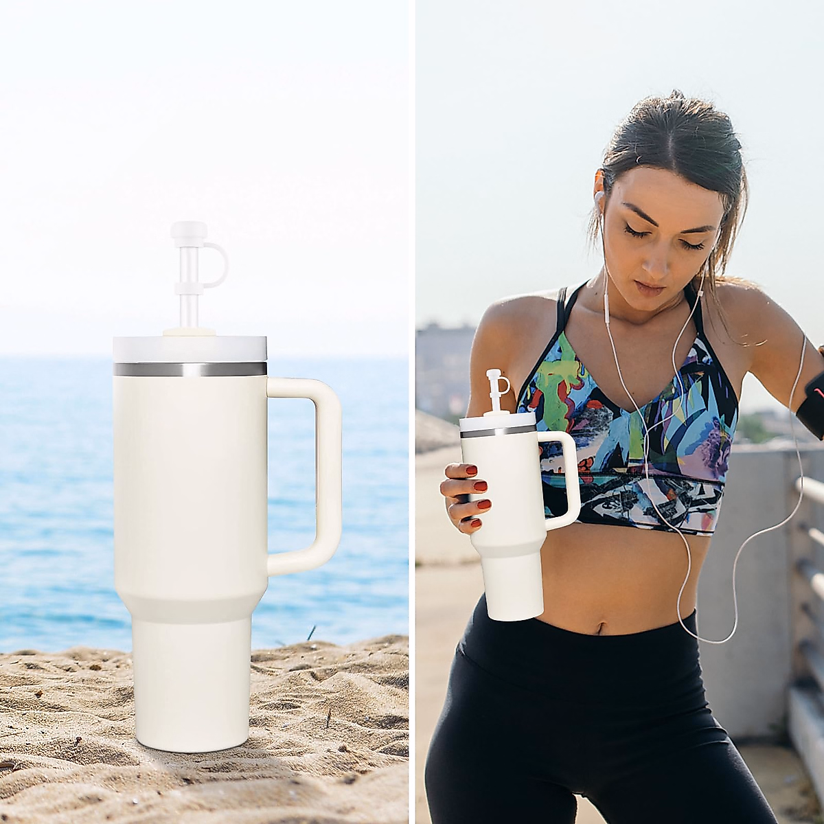 4 Pcs Straw Covers for Stanley Cup 40-20 oz, 0.4 inches Silicone Straw Cover Caps, Stanley Cups Accessories, Dust-proof and leak-proof (4 Straw Covers)