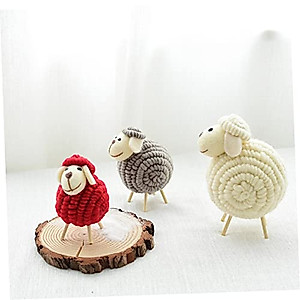 ifundom Cake Decoration Hand Made Felt Sheep Christmas Tree Hanging Sheep Mini Lamb Christmas Desktop Adornment Ornament Sheep Dining Table Decor Bamboo Christmas Socks Mutton White