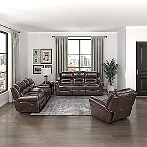 Lexicon Jacaranda Manual Double Glider Reclining Loveseat, Brown