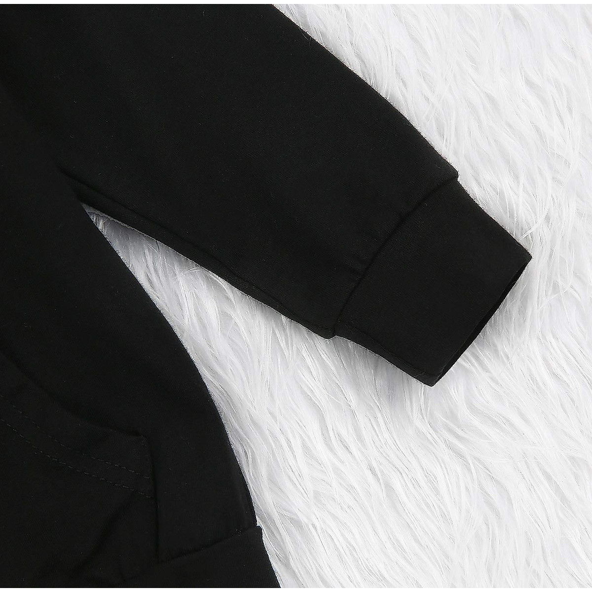 Imcute Baby Zip Up Hoodie, Unisex inflant Toddler Long Sleeve Sweatshirts Lightweight Jacket Hooded Coats Fall Winter Outfits (Black, 2-3T)