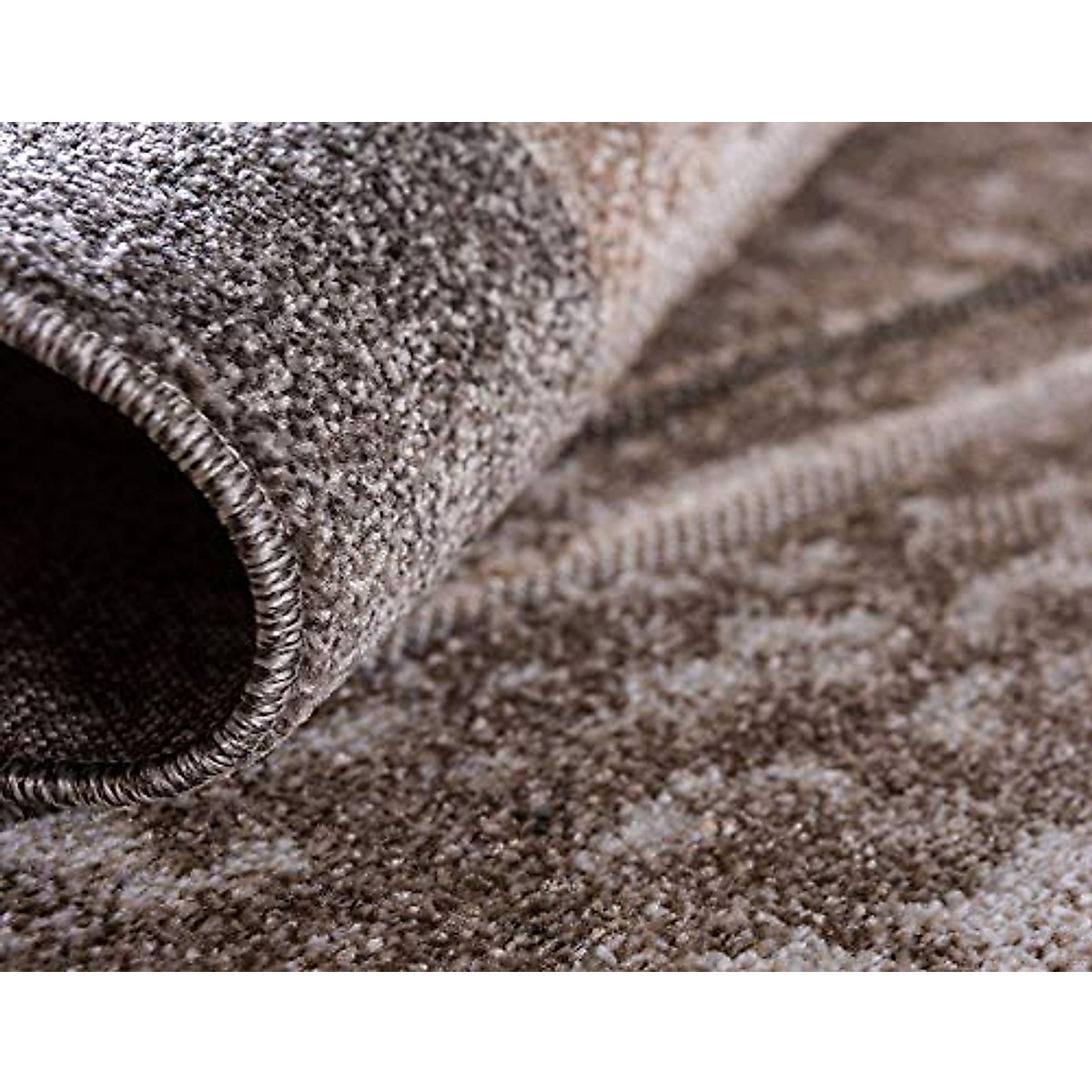 Unique Loom Outdoor Collection Transitional Indoor & Outdoor Casual Carved Tonal Border Area Rug, 6' 0" x 9' 0", Brown/Beige