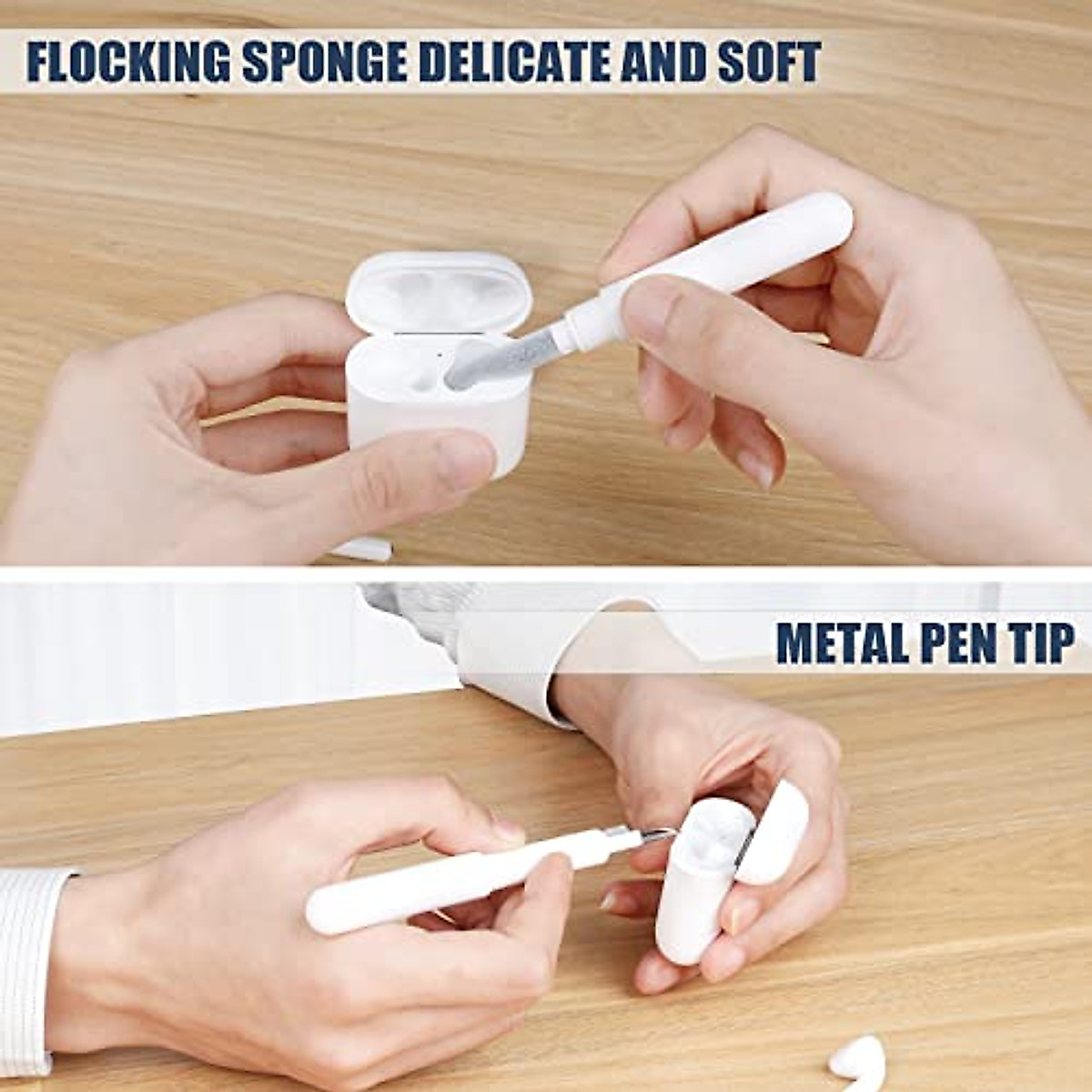 Airpod Pro Cleaning Pen with Charging Case, Earbuds Cleaner Kit with Soft Brush,with Multi Function for Earphones, Camera,Mobile Phone, Computer Keyboard