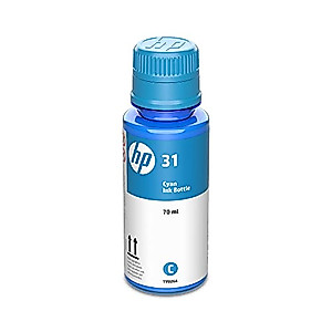 HP 31 | Ink Bottle | Cyan |Up to 8,000 pages per bottle|Works with HP Smart Tank Plus 651 and HP Smart Tank Plus 551 | 1VU26AN