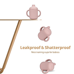 Mintlyfe Baby Sippy Cup, Silicone Trainer Cup Toddler for Boys and Girls, Unbreakable, Spill Proof and Two Handle Learner Cup Sippy Cup for Toddlers, 4oz (Sage)