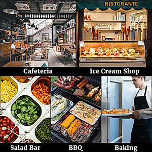 Hakka 1/3 Size Hotel Pans 2.5inch Deep Stainless Steel Small Steam Table Pans 6Pack Commercial Gastronorm Catering Food containers for Restaurant, Hotel, Buffet,Party