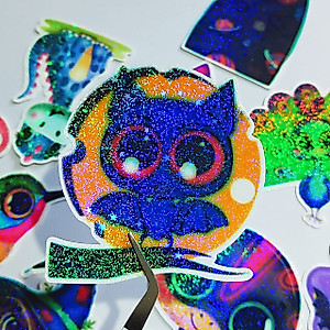 Bleidruck 25 Sheets Sand Stars Holographic Sticker Paper A4 Size Glitter Clear Holographic Overlay Laminating Film Self Adhesive Vinyl Sheets