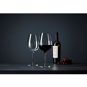 nambe Vie Cabernet Wine Glasses | Long Stem Red Wine Glasses for Merlot and Cabernet Sauvignon | Set of 2 Clear Glasses | 29.5 Ounces Each | Designed by Neil Cohen