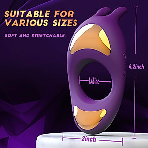 Vibrating Cock Ring with Rabbit Design, Rechargeable Penis Ring Vibrator with 9 Vibration Modes, TIVINO Silicone Male Sex Toy for Man and Couple Play