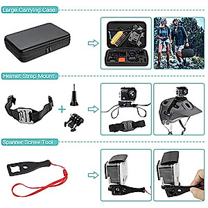 SmilePowo 51-in-1 Action Camera Accessories Kit for GoPro Hero 11 10 9 8 Max 7 6 5 4 3 3+ 2 1 Black GoPro 2018 Session Fusion Silver White Insta360 DJI AKASO APEMAN YI Campark XIAOMI Action Camera