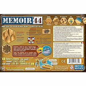 Memoir '44 Mediterranean Theatre Board Game EXPANSION - Command the British Army! Strategy Game for Kids & Adults, Ages 8+, 2 Players, 30-60 Minute Playtime, Made by Days of Wonder