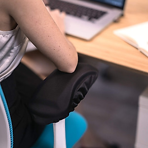 Adjustable Office Chair Armrest Covers: Stretchable Memory Foam Arm Covers for Gaming Chairs; Relieve Forearm & Elbow Pain; Desk Office Chair Arm Pads; Replacement Covers for Arms 6-10 Inch - Set of 2