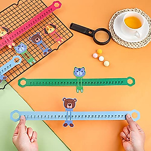 24 Pcs Slide and Learn Number Line 16.5 x 1.5 Inch PVC Number Line for Student, 0 to 30 Math Number Line Animal Positive Integers Number Lines Childhood Education Materials for School (Bright Colors)