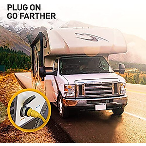 Marvine RV/Boat Shore Power Adapter 1.5FT 15 Amp to 30 Amp NEMA 5-15P to L5-30R Twist Lock Female with LED Indicator STW10/3 Heavy Duty