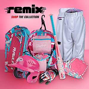 Rawlings REMIX | T-Ball & Youth Baseball & Softball | Game/Practice Pants | Grey/Pink | Small